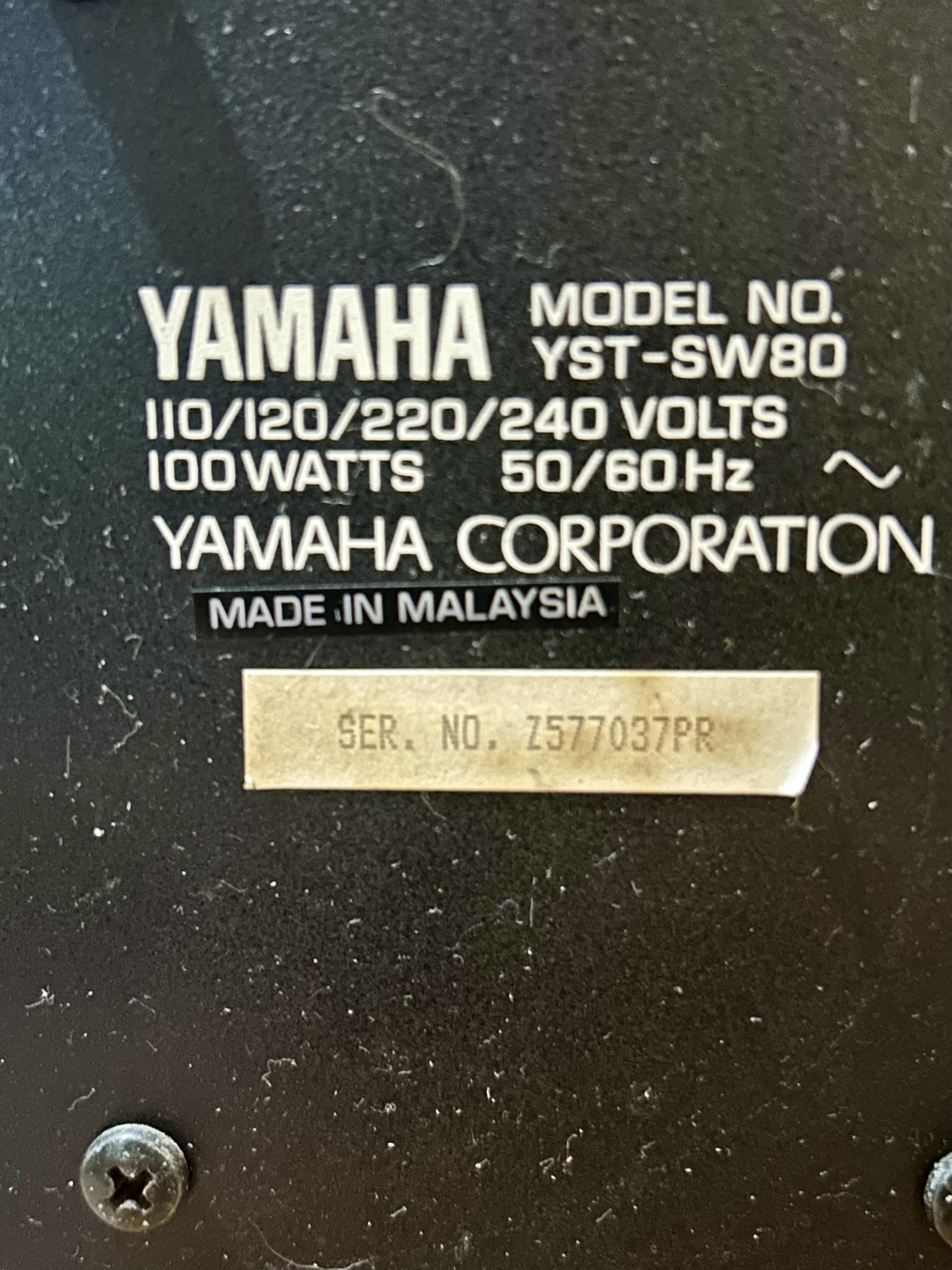Yamaha YST-SW80 100W Active Subwoofer for sale – AVInside